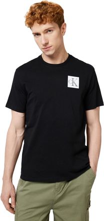 Calvin Klein Herren T-Shirt Kurzarm Gradient Monogram Logo aus Baumwolle, Schwarz (Black), S