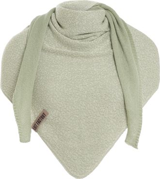 Knit Factory Ella Dreieckstuch - Dreieckstuch Damen - Fein Gestrickter Damen Schal - Halst&uuml;cher f&uuml;r Damen - F&uuml;r Fr&uuml;hling und Sommer - Baumwollmix - 180x70 cm - Ecr