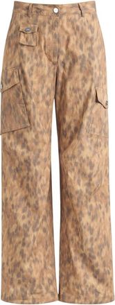 Ganni Femme, Pantalons, Brun, Taille: 38 FR Pantalon Cargo en Coton Imprim&eacute;