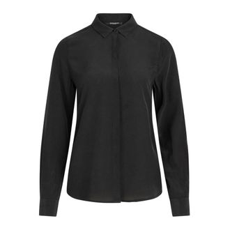 Bruuns Bazaar Elegante Seidenbluse Schwarz Langarm - - Blouses & Shirts - Damen - Schwarzk - 2XL