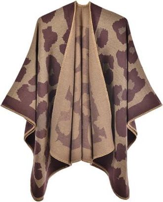 Generic Poncho Femme Hiver Chaud Chale Femme Hiver Chaud Cape Femme Effet enveloppant Ch&acirc;le Ouvert Tricot &Eacute;pais Tr&egrave;s Pour Ext&eacute;rieur Automne