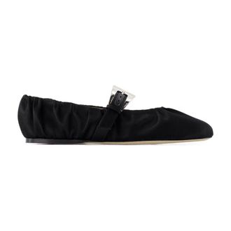 PARIS TEXAS Womens Sveva Ballerina Black Silk