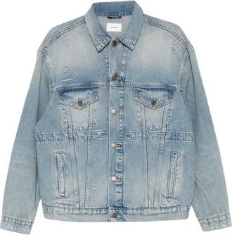 Haikure Femme, Vestes, Bleu, Taille: 36 FR Giacca over in denim dettaglio coulisse in vita