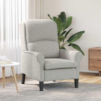 vidaXL Sessel Hellgrau 76 x 94 x 102 cm Mikrofaser Vidaxl