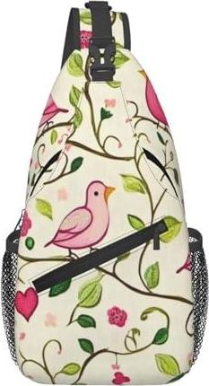 Generic Sac &agrave; dos &agrave; bandouli&egrave;re pour homme - Motif oiseaux - Pour la Saint-Valentin