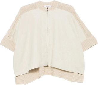 Max Mara Femme, Vestes, Beige, Taille: 38 FR Pull en maille torsad&eacute;e