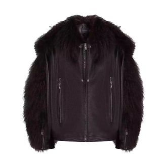 Manokhi Braune Jade Bomber Lederjacke - - Jackets - Damen - Braun - S