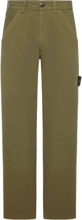 Stone Island Homme, Pantalons, Vert, Taille: W32 Pantalon en coton avec logo