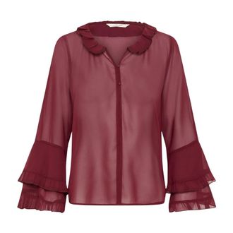 Cream CRFlouncy Bluse - - Blouses & Shirts - Damen - Rot - 3XL