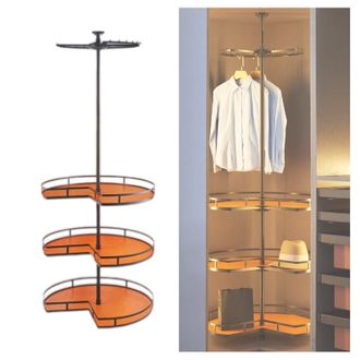 Generic 4-stufiger Kleider- Und Hosenst&auml;nder for Den Kleiderschrank,Freistehender, Um 360&deg; Drehbarer Kleiderst&auml;nder, 3-in-1-Kleiderb&uuml;gel, H&ouml;henverstellbar, Pl