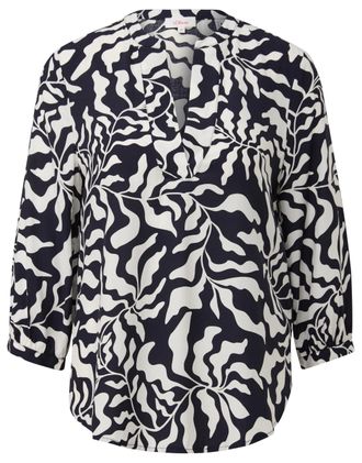 s.Oliver Damen 2142573 Bluse, 59A1 blau|weiß, 36
