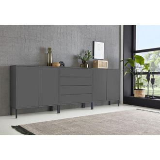 BMG M&ouml;bel BMG M&ouml;bel Sideboard Mailand Set 5, grifflos, Metallf&uuml;&szlig;e, Anthrazit