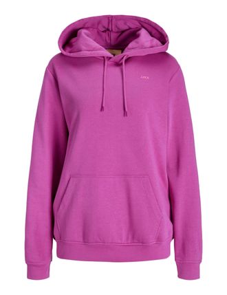 Jack & Jones Jack & Jones Damen Jxabbie RLX Ls Every Hood SWT Noos Kapuzenpullover, Fuchsia Red/Print:Carmine Rose Jjxx Logo, XS