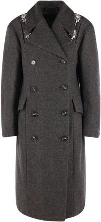 Simone Rocha Manteau crois&eacute; orn&eacute; - Femme - Manteaux - Gris - Taille: 36 FR