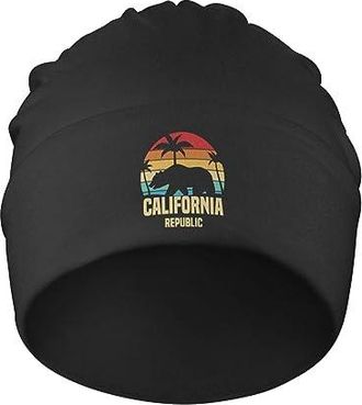 Generic Homme Femme Bonnet &Agrave; Revers R&eacute;publique De Californie Ours De Californie Vintage Bonnet dhiver Classique Bonnets Tricot&eacute; Mode Hiver Chapeaux pour Quoti