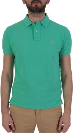 Ralph Lauren Homme, Tops, Vert, Taille: M Polo en maille coupe slim sur mesure