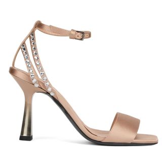 Alberta Ferretti Femme, Chaussures, Beige, Taille: 38 1/2 EU Sandale de soir&eacute;e en satin
