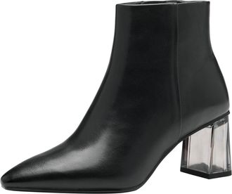 Tamaris Damen Boots mit Absatz Vegan Blockabsatz; BLACK/schwarz; 40 EU