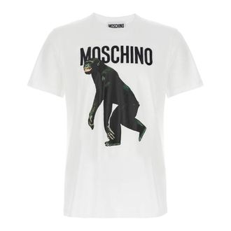 Moschino Logo Embroidery T-Shirt - - Tops - Herren - Wei&szlig; - M