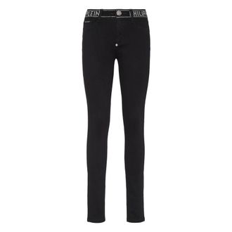 Philipp Plein Femme, Jeans, Bleu, Taille: W24 Denim Jeggins Strass