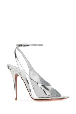 Amina Muaddi Silver Scarpe Con Tacco High Heel Shoes