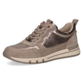 Caprice Caprice Comfort Damen Sneaker flach aus Leder Mehrweite H, Braun (Taupe Comb), 40 EU