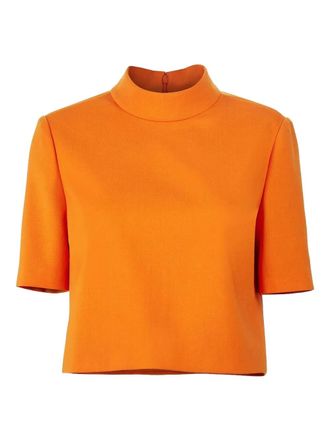 Carolina Herrera T-Shirt mit Stehkragen - Orange
