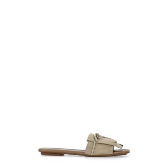 Hogan Beige Wildleder-Sandalen mit Fransen - - Shoes - Damen - Beige - 36 1/2 EU