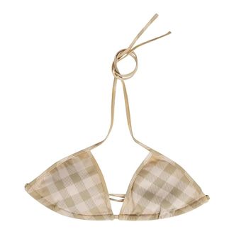 Burberry Femme, Maillots de bain, Beige, Taille: 40 FR Haut de bikini &agrave; carreaux