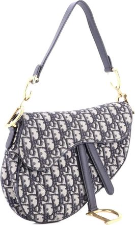 Dior Saddle Handbag Oblique Canvas Medium shoulder bag - Blau