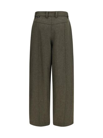 Moncler Loden Wool Fleece Trousers - Green