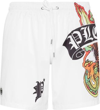 Philipp Plein Herren, Bademode, Wei&szlig;, 2XLGr&ouml;&szlig;e