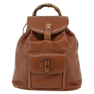 Gucci Pre-owned Vintage Leder Rucksack - - Pre-owned - Damen - Braun - ONE SIZE
