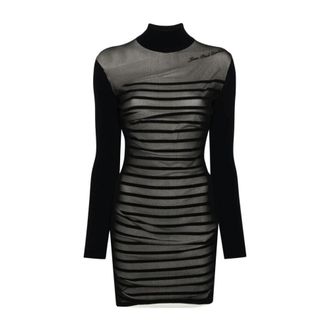 Jean Paul Gaultier Geripptes Mariniere Kurzes Kleid Navy Wei&szlig; Schwarz - - Dresses - Damen - Blau - S