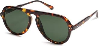 Sojos SJ2255 Lunettes de soleil aviateur r&eacute;tro pour homme et femme En plastique Mode Protection UV400 Lunettes de soleil, Tortue, L