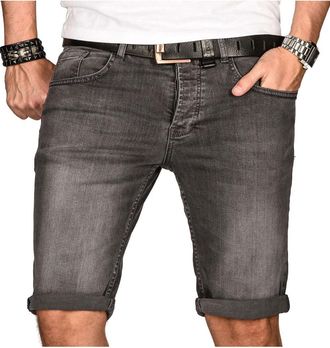 Alessandro Salvarini Herren Designer Jeans Short Kurze Hose Slim Sommer Shorts Bermuda [AS-106a-W36]