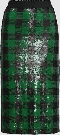Essentiel Jupe Mi Longue Knitwear Vert Noir