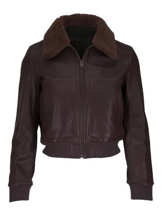 Nili Lotan shearling collar jacket - Braun