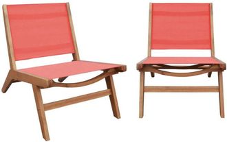 Sweeek 2er-Set Gartensessel aus Akazienholz und Textilene