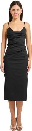 Patrizia Pepe Femme, Robes, Noir, Taille: 44 FR Midi Bustier Poplin Dress