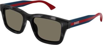 Gucci Eckige Sonnenbrille - - Accessories - unisex - Braun - 53 MM