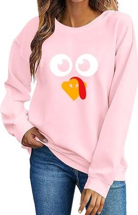 Generic Veste de fitness décontractée à manches longues et col rond pour femme - Doux et confortable - Coupe ample - Pour un usage quotidien, Sweat-shirts à c