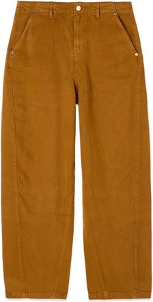 Oltre Femme, Pantalons, Brun, Taille: 48 FR Pantalon Cropped en Satin Tencel