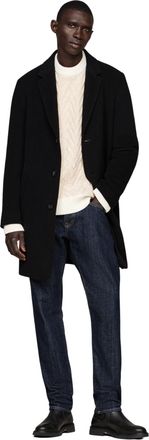 Tommy Hilfiger Herren Mantel Mix Coat Einreihig, Schwarz (Black), XXL