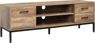 HOMCOM TV-Schrank, Fernsehschrank mit 2 F&auml;chern, 2 Schubladen, Schrank, TV Board mit Kabel&ouml;ffnung, TV Kommode f&uuml;r TV-Ger&auml;te bis zu 50 Zoll, TV Bank f&uuml;r Wohnz