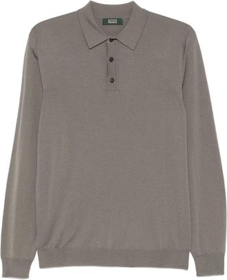 Zanone Gestricktes Poloshirt - Grün