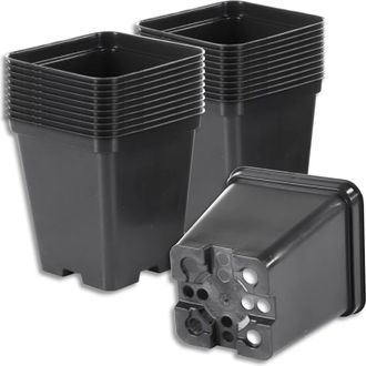 Wohnkult Pflanztopf Blumentopf Blumenkübel schwarz, klein, quadratisch, 3 zur Auswahl (0,5 l Volumen | 20 Stück)