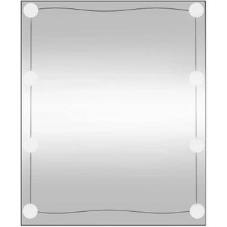 vidaXL Miroir mural avec lumi&egrave;res LED 50x60 cm verre rectangulaire vidaXL