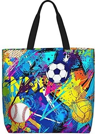 Generic Sac De Courses Baseball Color&eacute; Sac &Agrave; Bandouli&egrave;re En Toile R&eacute;utilisable Lavables Sacs &Agrave; Main, Pour Femmes, Tous Les Jours, Shopping, Burea
