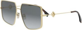 Fendi FF Diamanten Square Sonnenbrille - - Accessories - unisex - Gelb - ONE SIZE